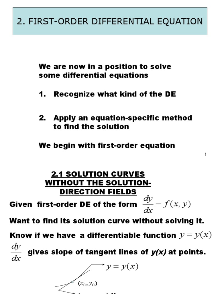 First-Order Differential Equation | PDF | Rates | Differential Calculus