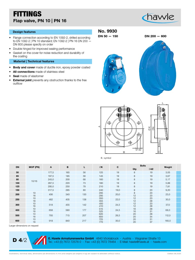 HAWLE - Flap Valve Catalogue | PDF | Building Engineering | Mechanical ...