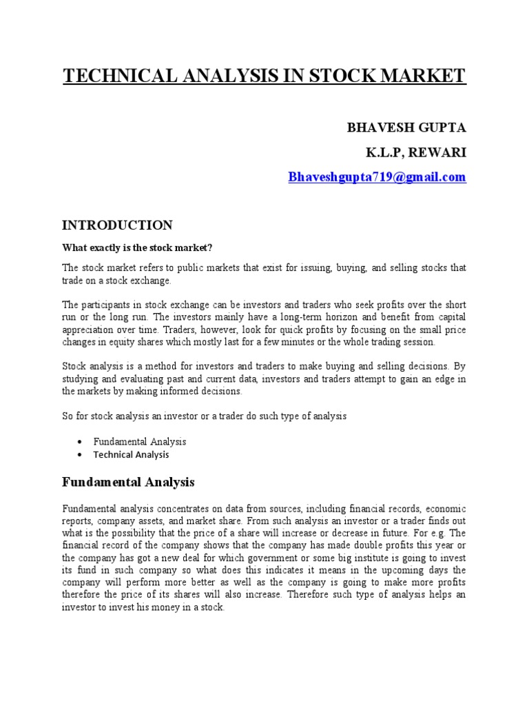 Technical Analysis | PDF | Technical Analysis | Stocks