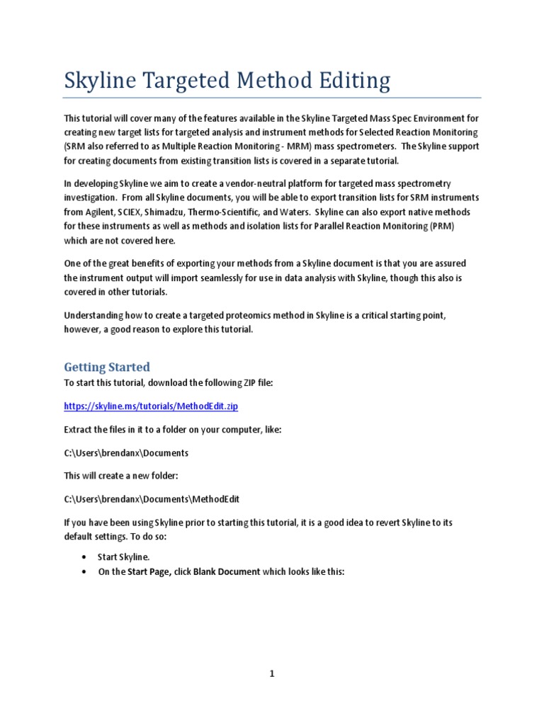 Skyline Targeted Method Editing: Getting Started | PDF | Computer File | Software