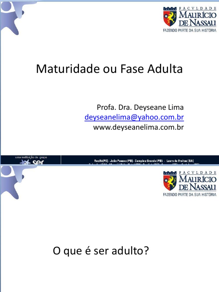 Slide 3 Maturidade Ou Fase Adulta | PDF | Família | Casamento