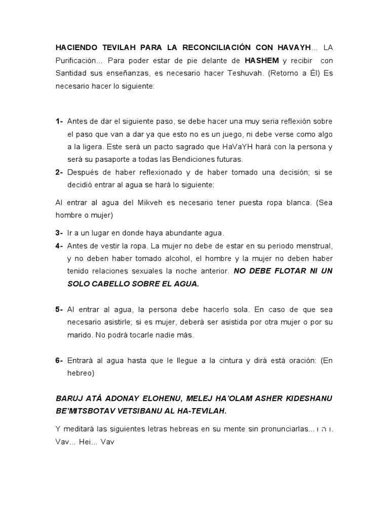 Manual de Tevilah | PDF | Religión y espiritualidad