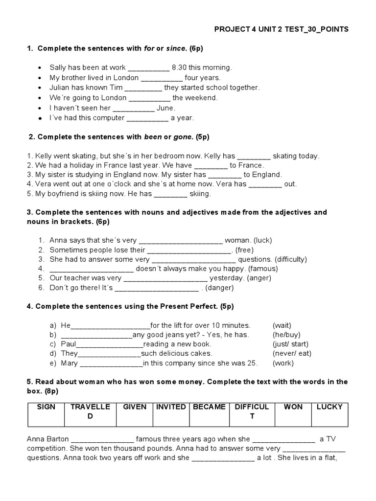 Project 4 Unit 2 Test - 30 - Points | PDF | Human Communication ...