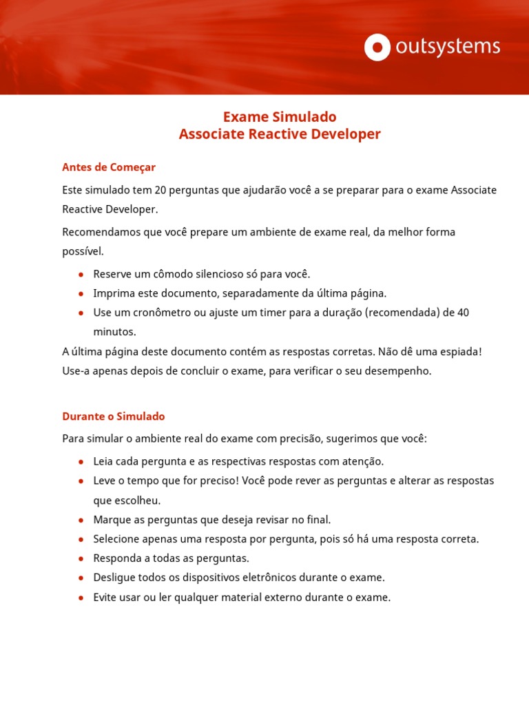 Associate Reactive Developer Sample Exam - PT | PDF | Engenharia de ...