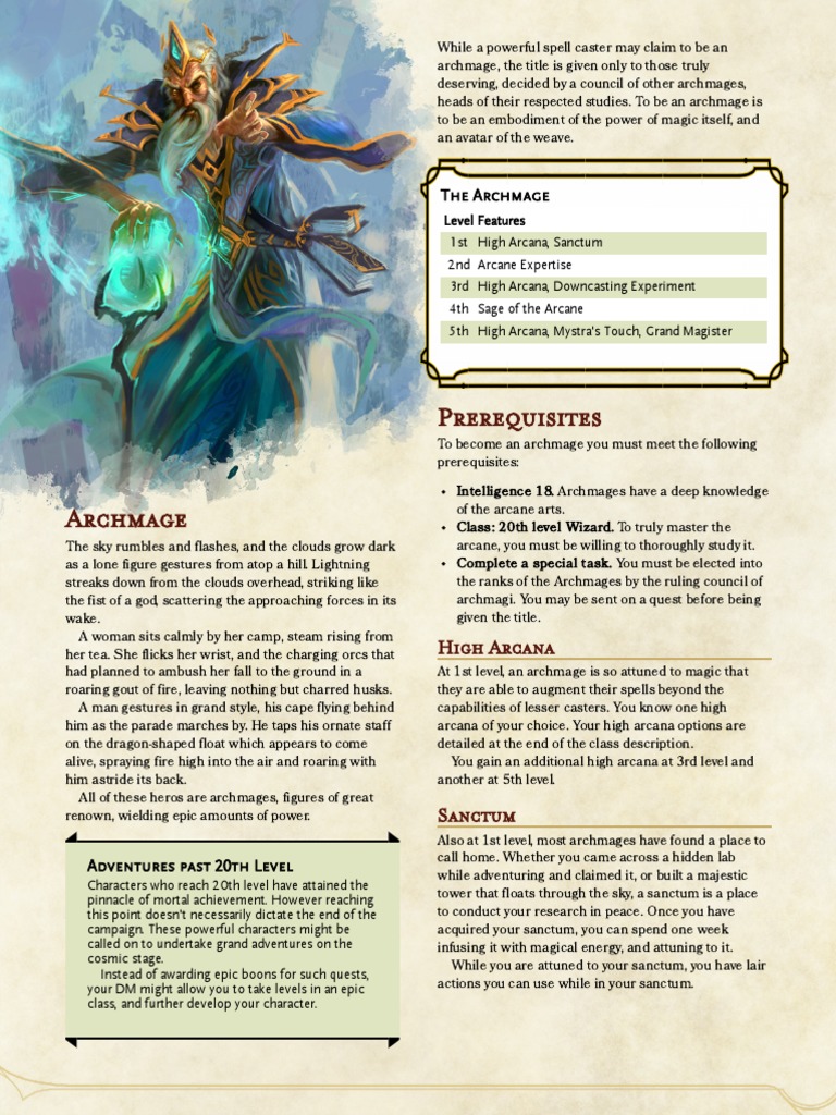 Archmage Prestige Class | PDF | Fantasy