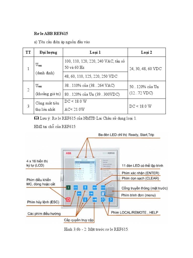 Rơ Le Abb Ref615 | PDF