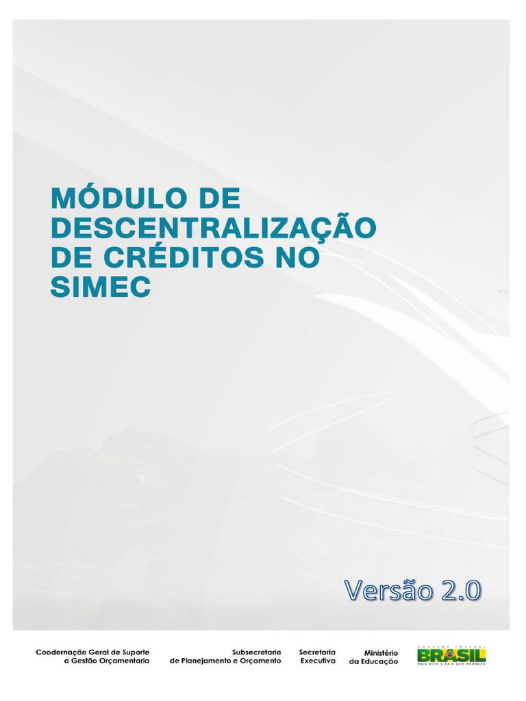 Manual SIMEC Atualizado Dia 23 05 2016 | PDF | Orçamento | Descentralização