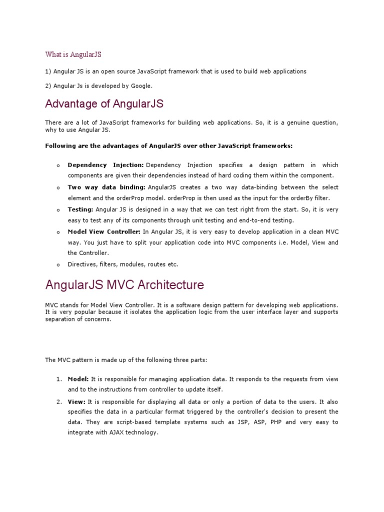 Advantage of Angularjs | PDF | Computers