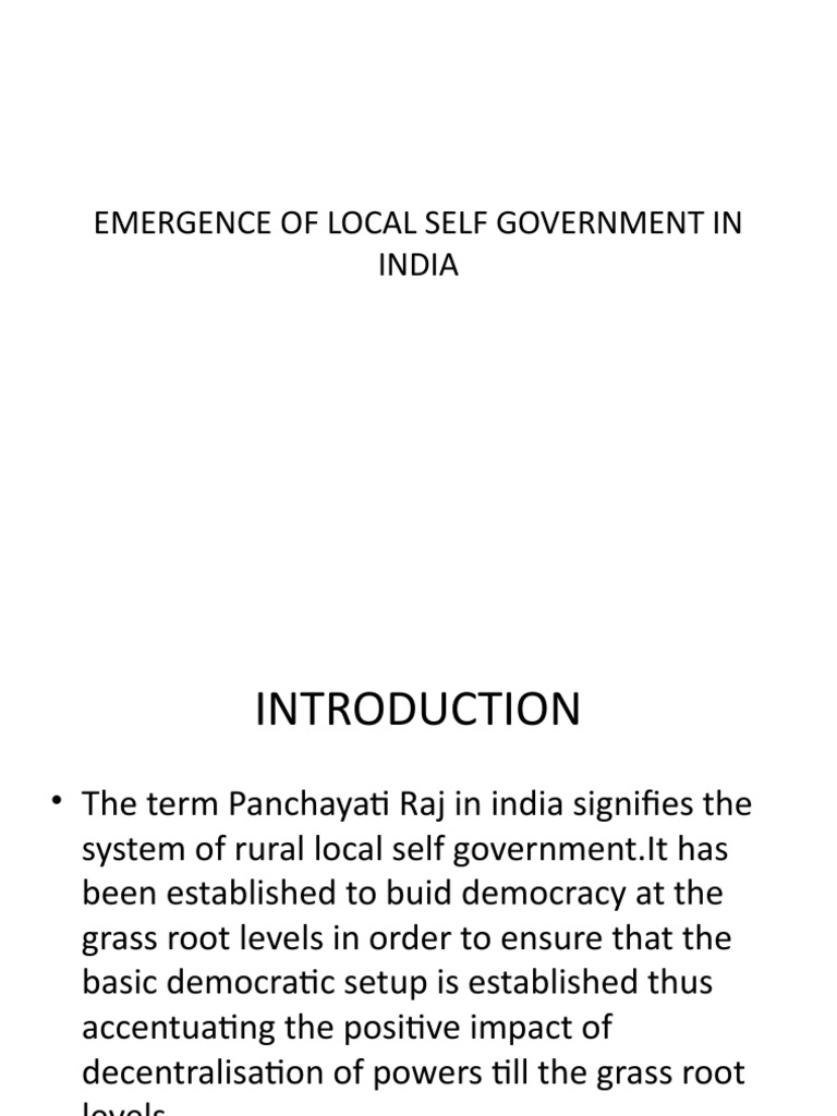 Local Self Government in India, A Brief Review | PDF