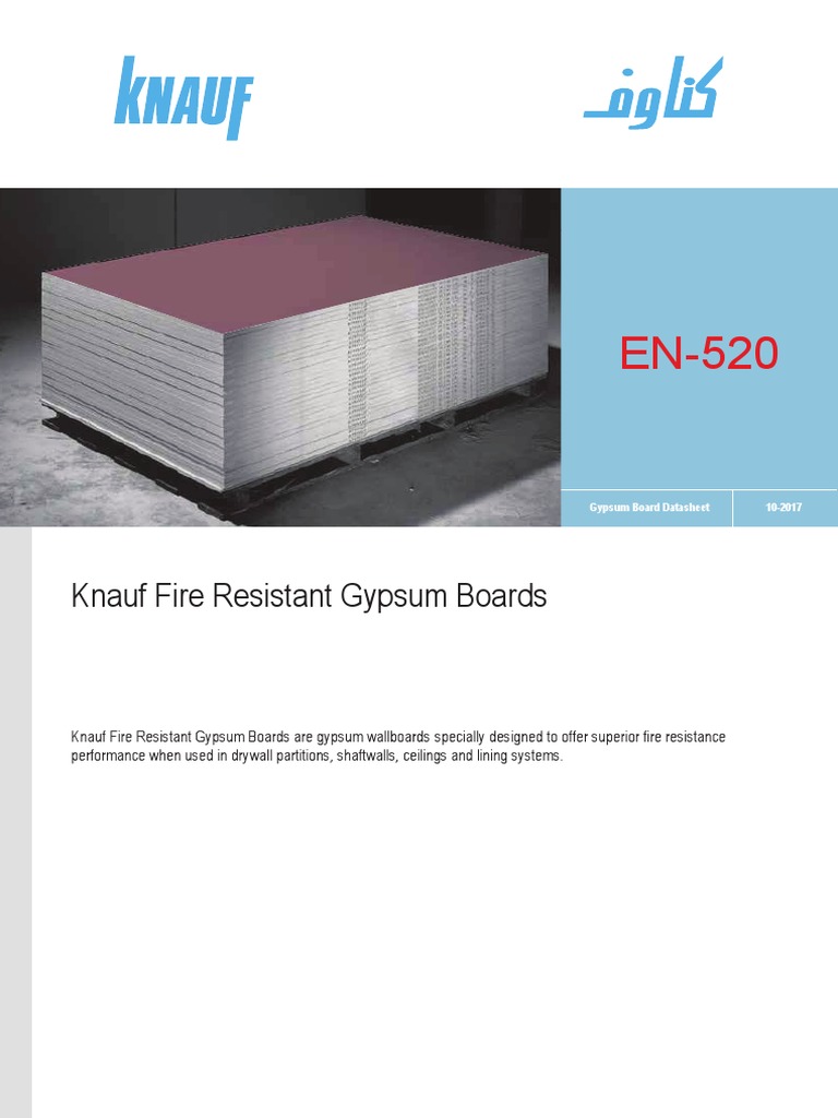 Knauf Fire Resistant Gypsum Boards | PDF | Drywall | Materials