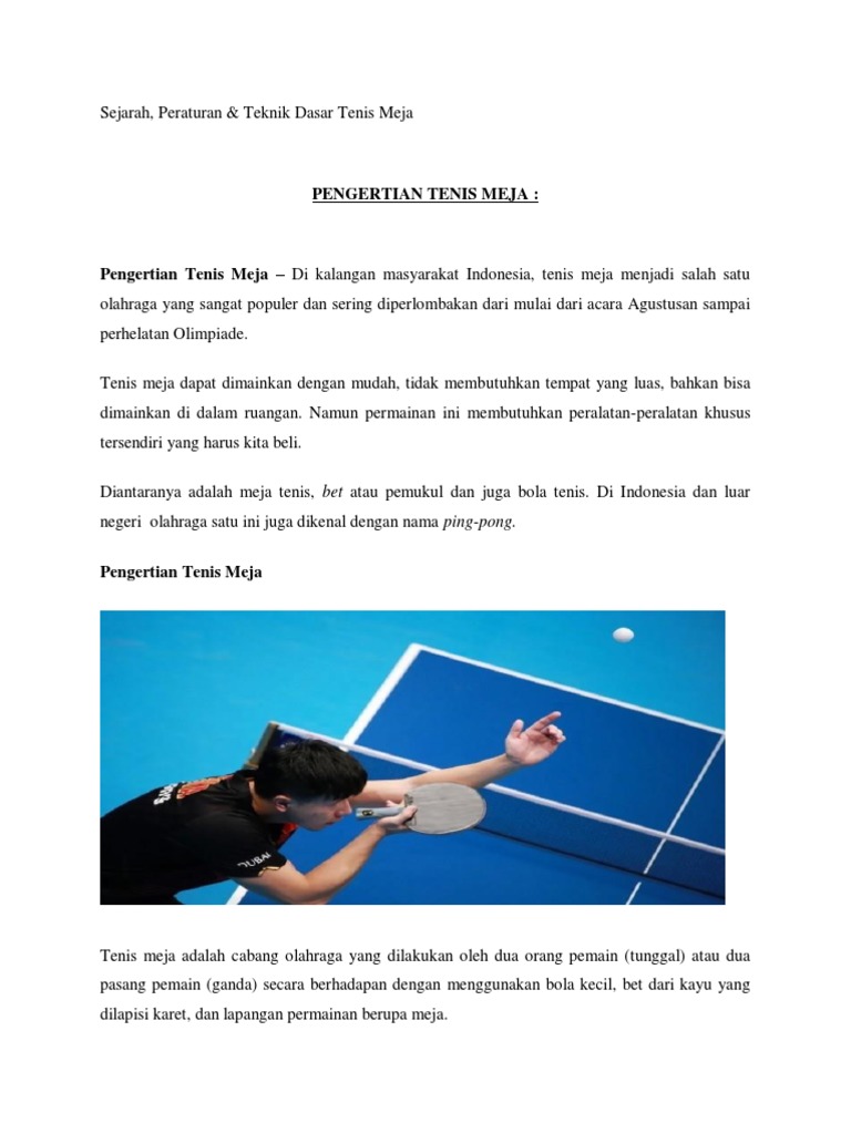Permainan Tenis Meja | PDF