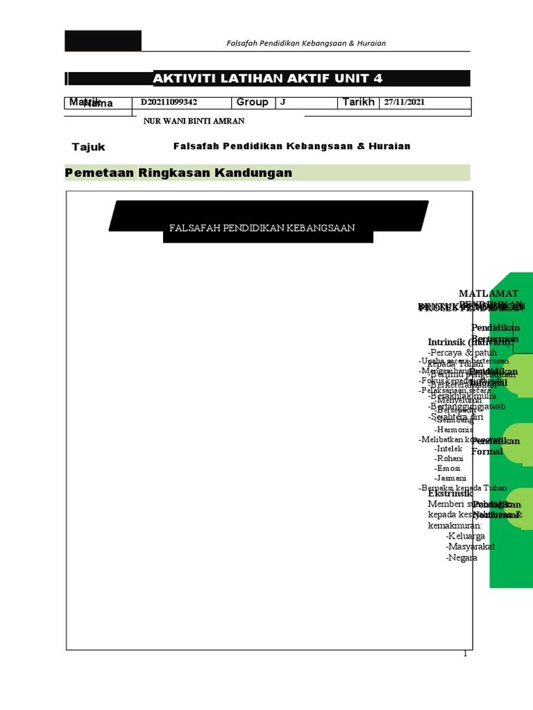 KPF3012 (Latihan Modul Unit 4) | PDF