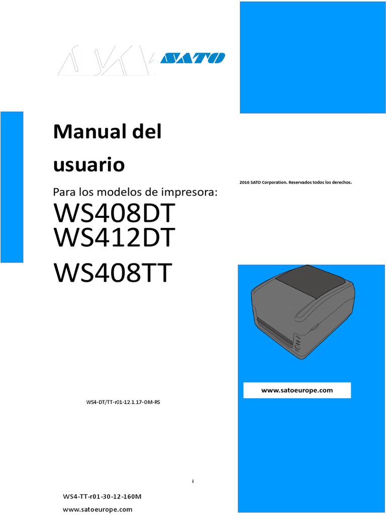 Sato Ws4 Manual Spanish | PDF | Impresora (Computación) | Diodo emisor de luz