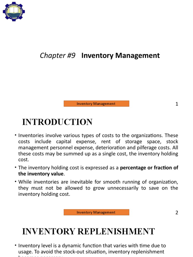 Lecture 7 (Inventory Management) | PDF | Inventory | Bearing (Mechanical)