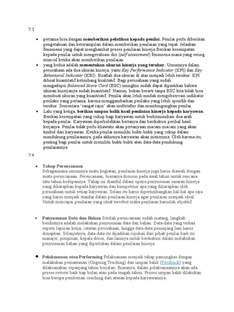 Behavioral Indicator (KBI) - Buatlah Dua Ukuran Di Atas Menjadi Lebih Terukur. KPI | PDF