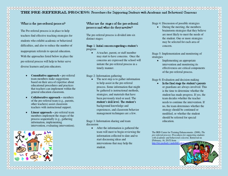 The Pre Referral Process Brochure 2 | PDF | Teachers | Special Education