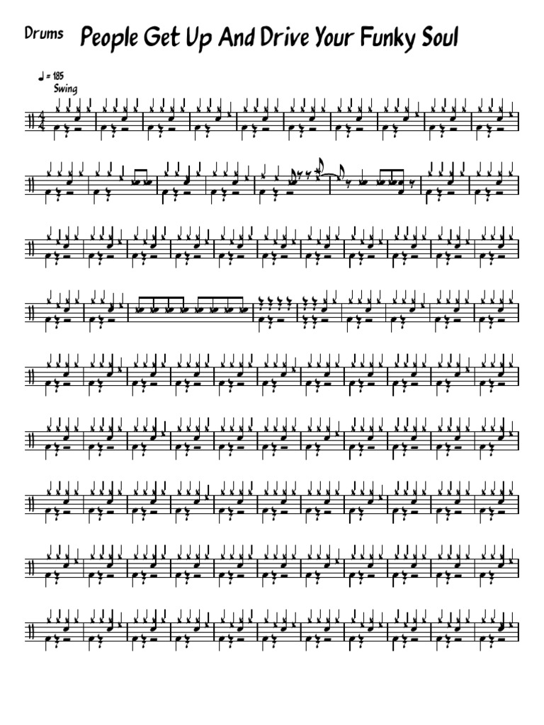 People Get Up and Drive Your Funky Soul: Drums | PDF