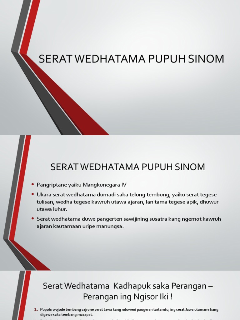 Serat Wedhatama Pupuh Sinom | PDF