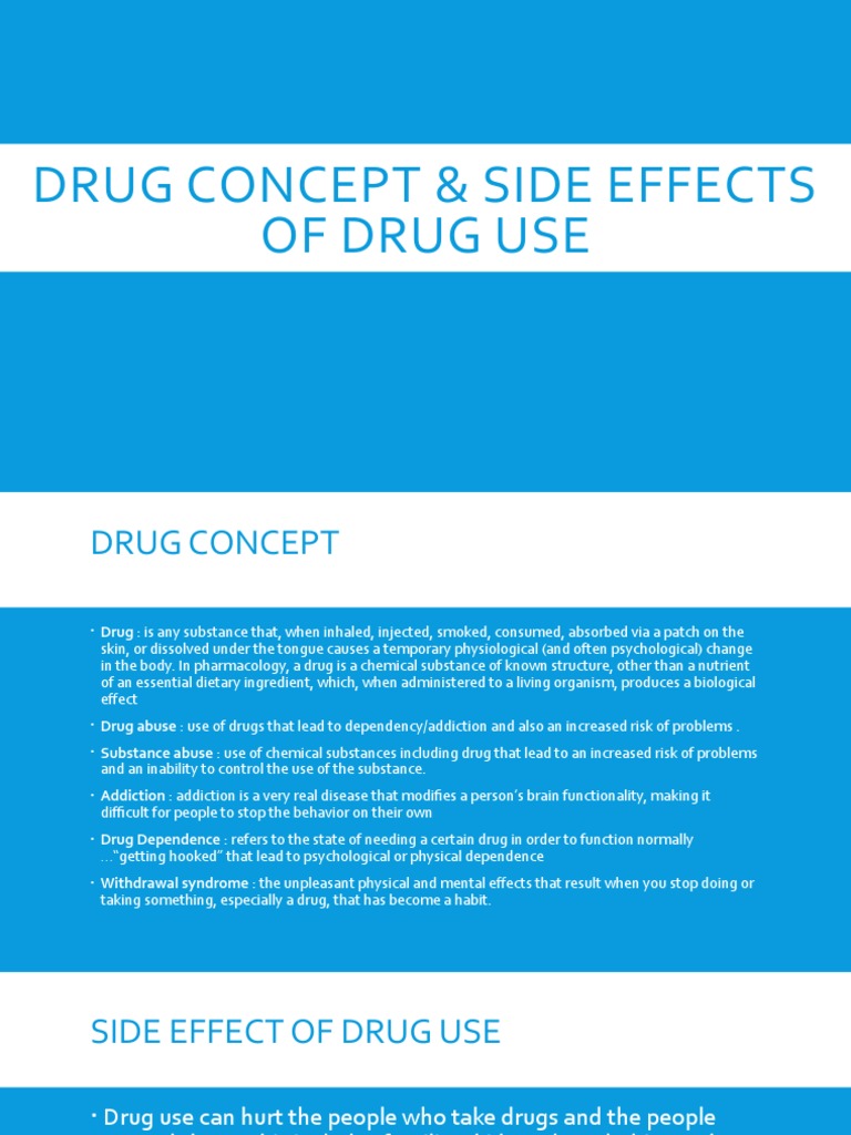 Drug Concept Side Effects of Drug Use | PDF | Hiv/Aids | Substance ...