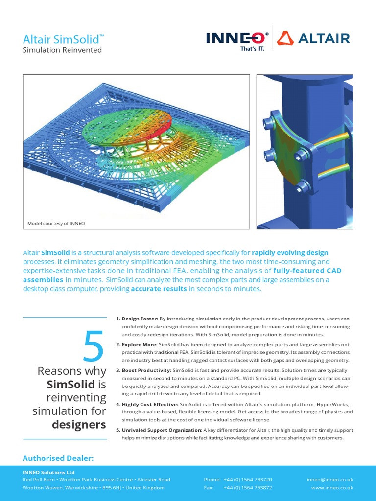 Simsolid Datasheet | PDF | Simulation | Computer Aided Design