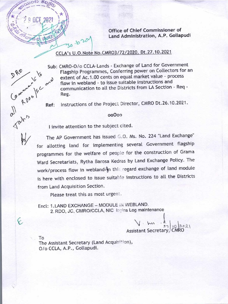 G.O.Ms - No.224 - Instructions On Process Flow in Web Land | PDF