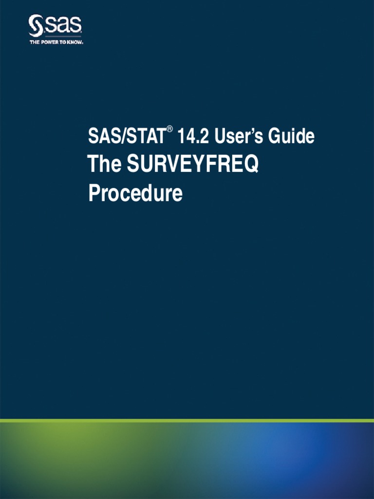 Sas Surveyfreq Material Pdf Resampling Statistics Sampling Statistics