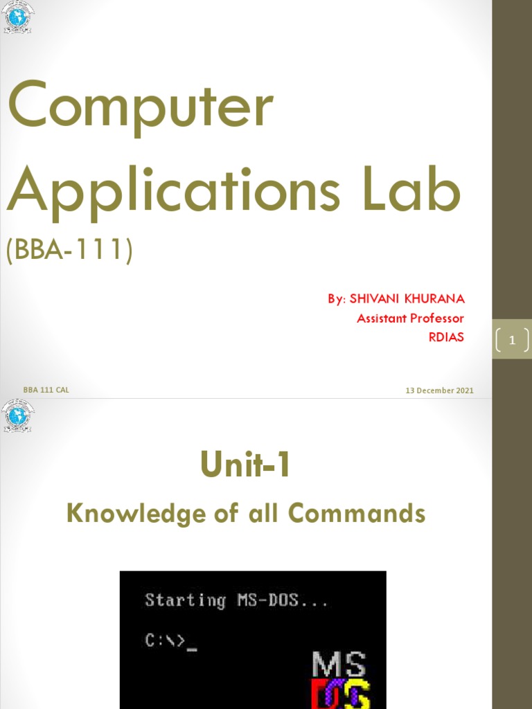 ITAB Lab - MS DOS | PDF | Command Line Interface | Computer File