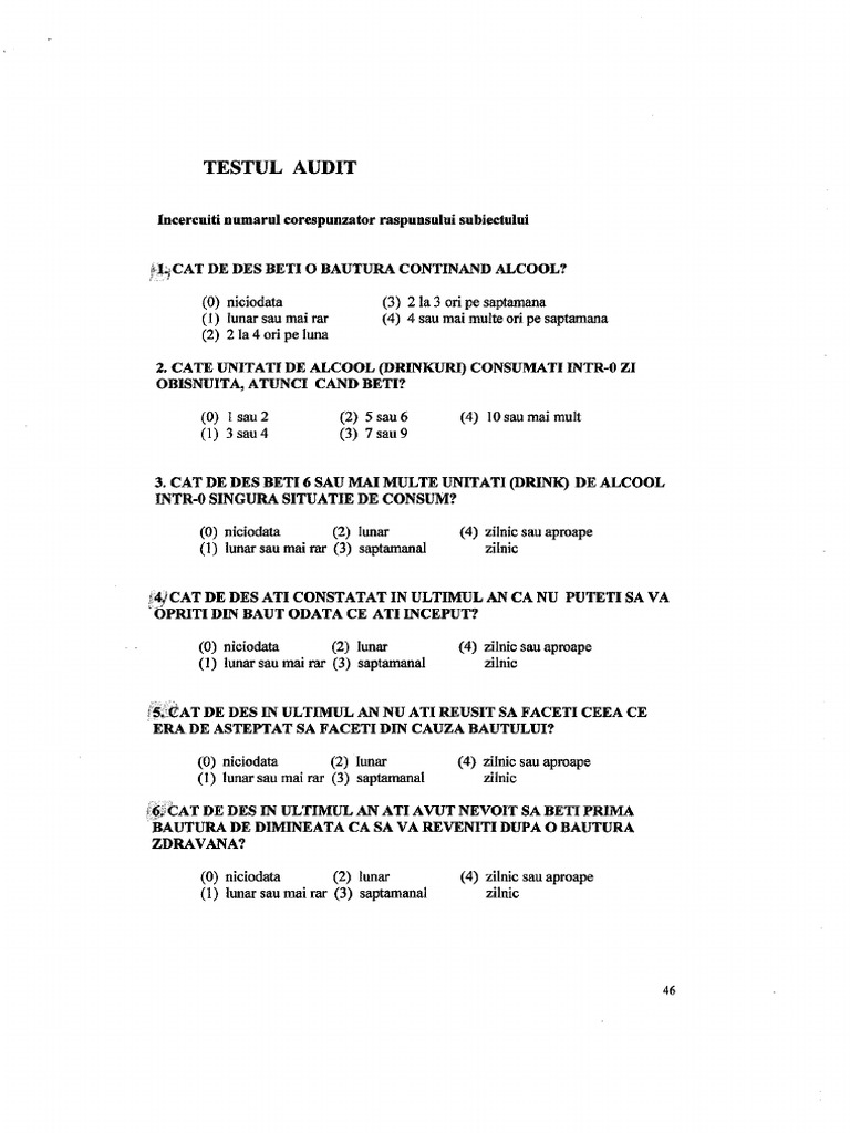 Testul AUDIT | PDF