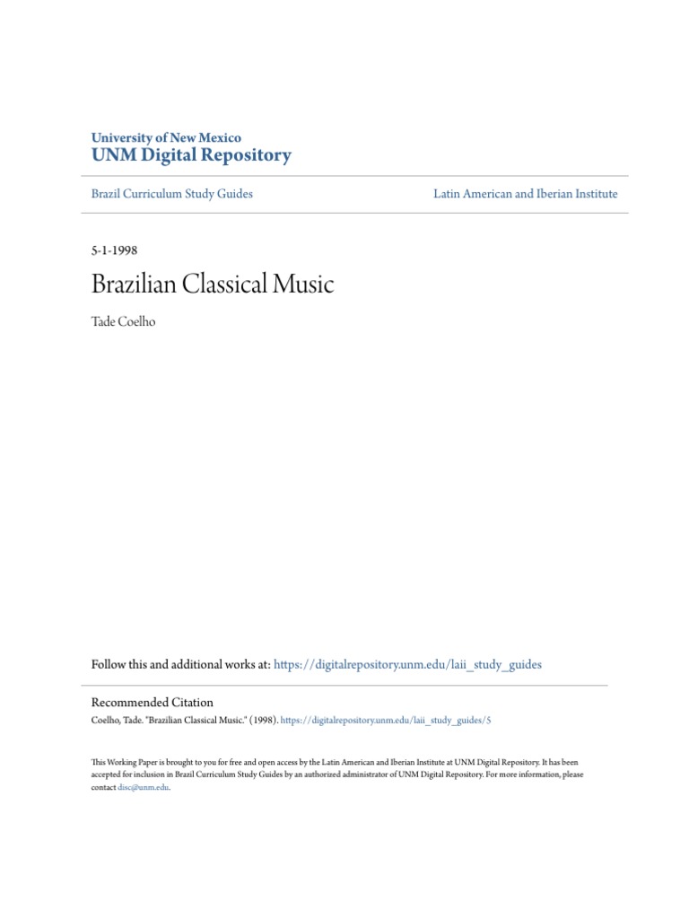 Brazilian Classical Music Guide | PDF | Social Science | Foreign ...
