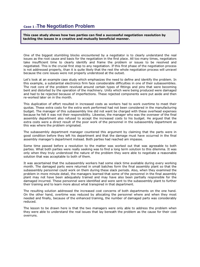 Negotiation - Case Study | PDF | Negotiation | Indonesia