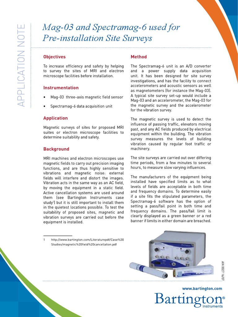 Mag-03 and Spectramag-6 Used For Pre-Installation Site Surveys | PDF ...