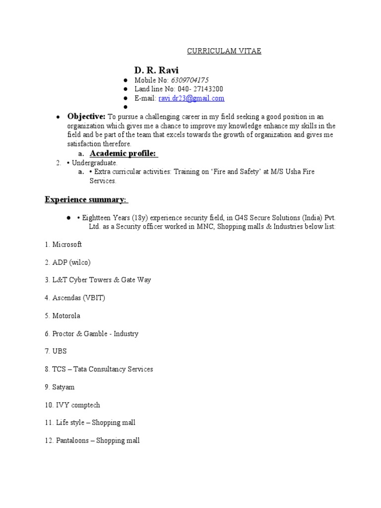 Curriculam Vitae-1 | PDF