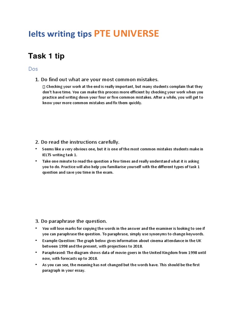 Ielts Writing Tips | PDF | Question | Test (Assessment)