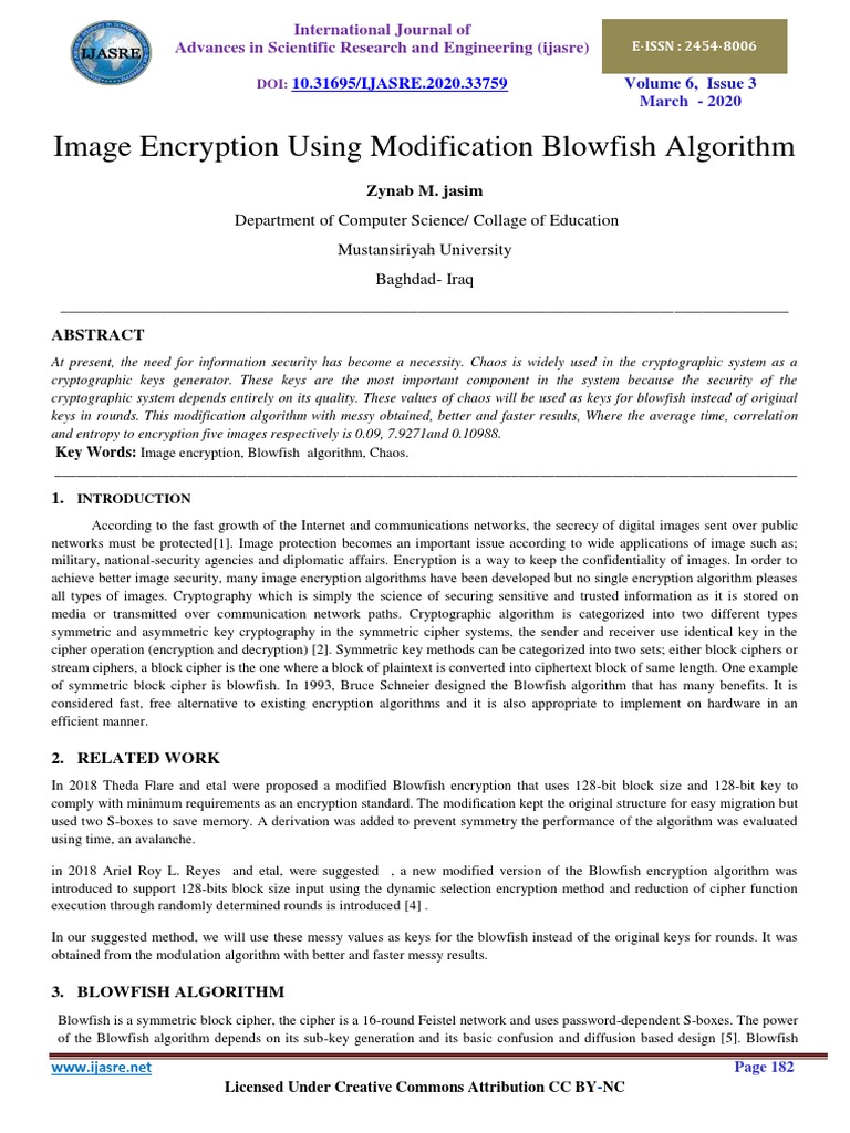 Image Encryption Using Modification Blowfish Algorithm Based on Henon Chaotic Map | PDF ...