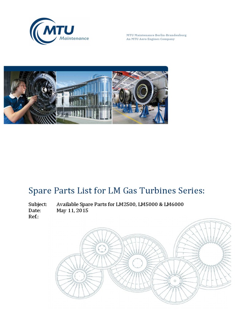 Spare Parts List for LM Gas Turbines Series: Available Spare Parts for ...