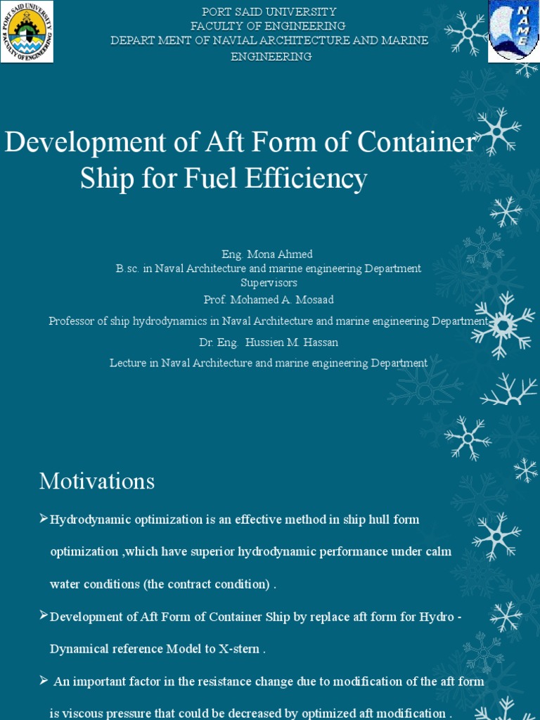 Development of Aft Form of Container Ship For Fuel Efficiency | PDF ...