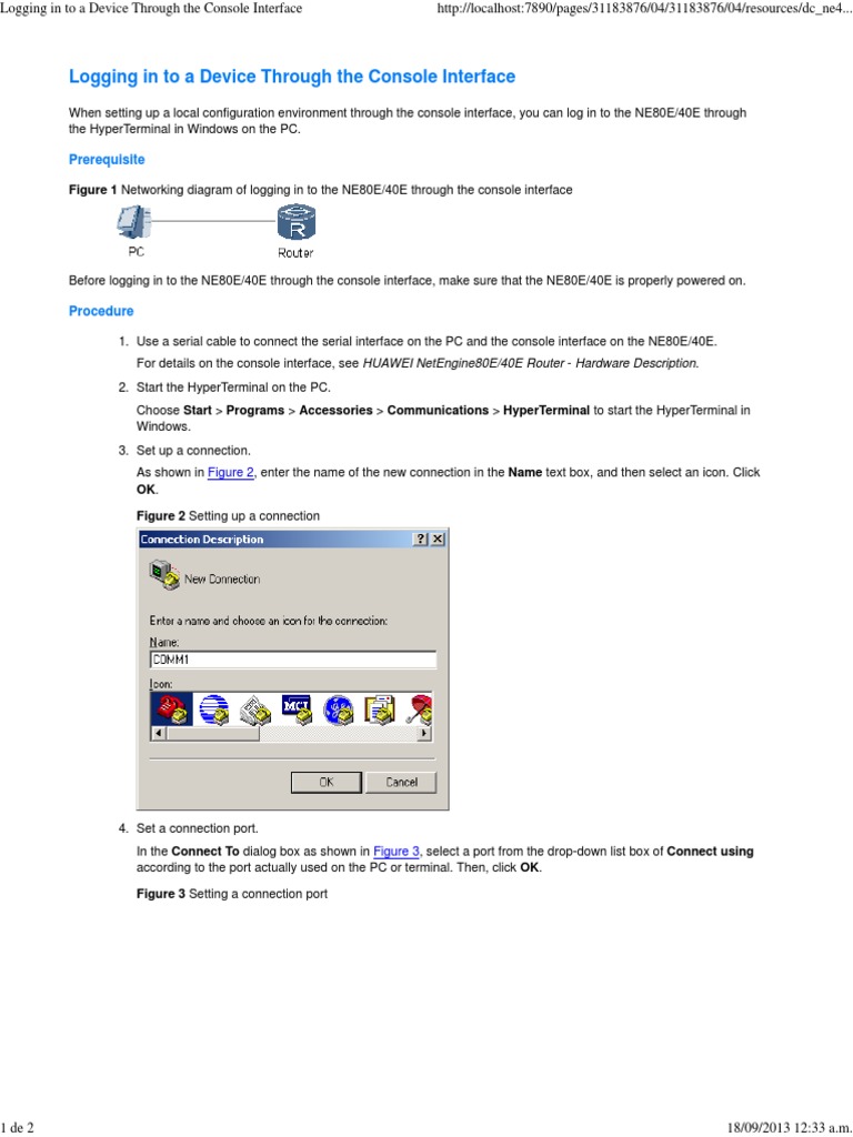 NE40E - Logging in To A Device Through The Console Interface | PDF | Command Line Interface ...