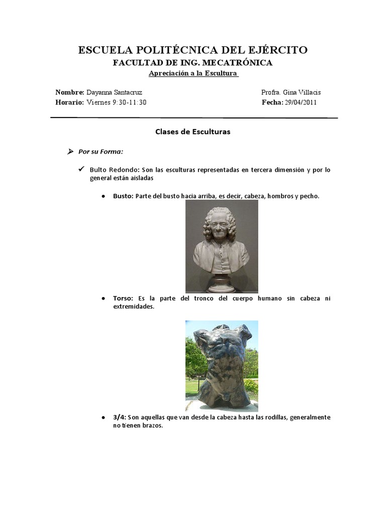 Clases de Esculturas | PDF