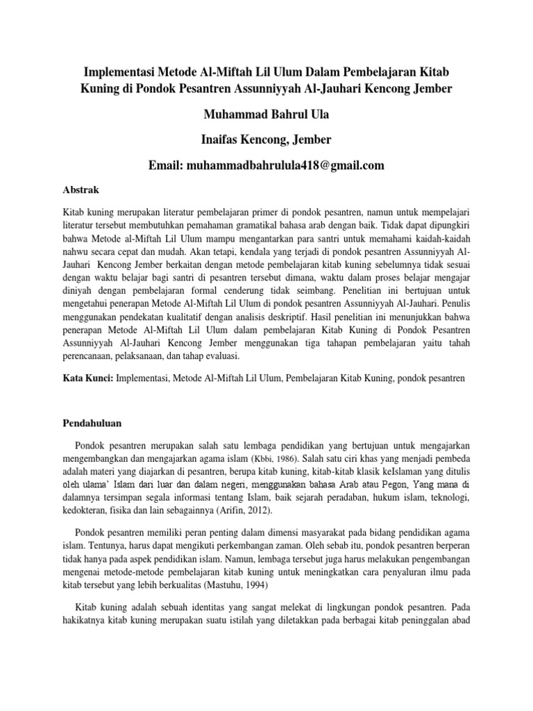 Jurnal Al Miftah | PDF