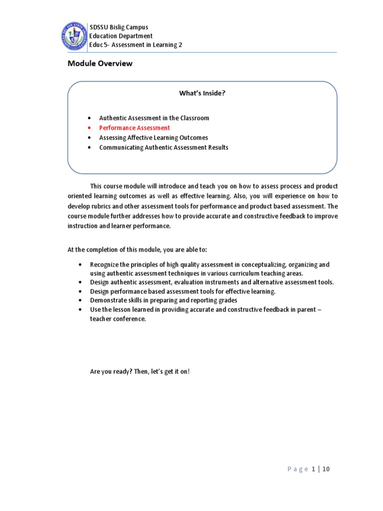 UNIT2 Performance Assessment-Lesson1 | PDF | Educational Assessment ...