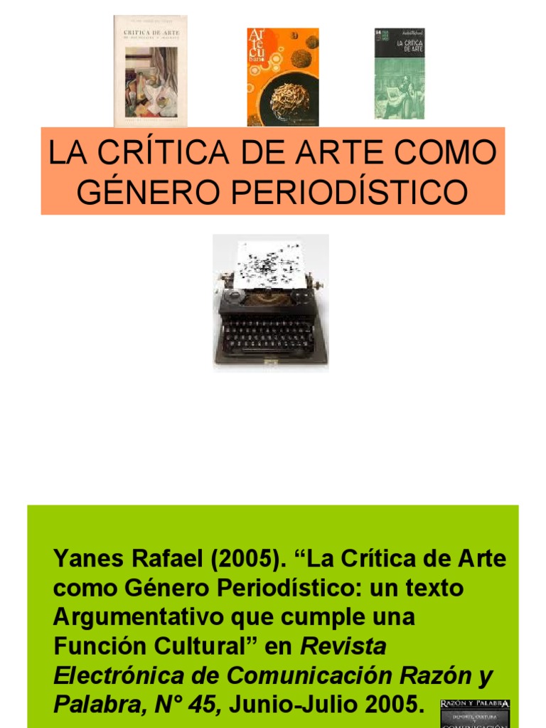 Crítica de Arte en el Periodismo | PDF | Autor | Crítica de arte