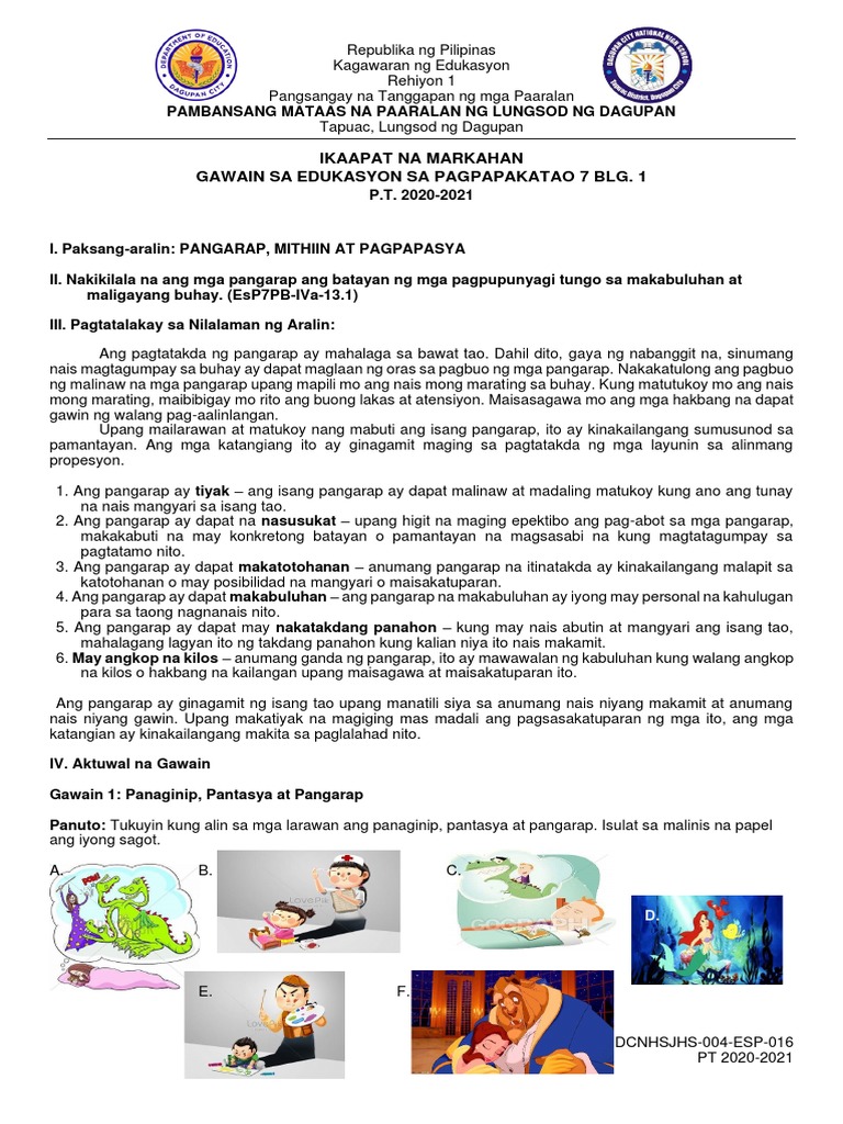 ESP7 Q4 Gawain Blg.1 | PDF