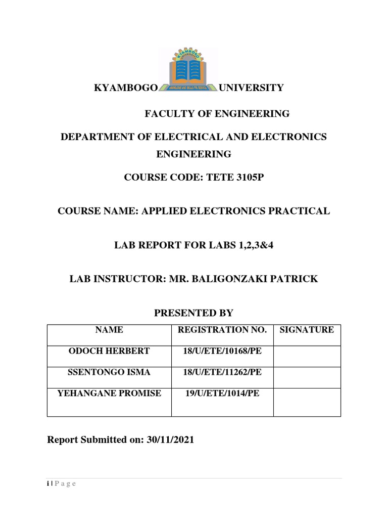 Applied Electronics Lab Report | PDF | Electronic Oscillator | Amplifier