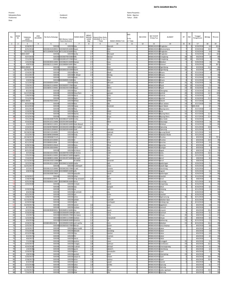 Balita Dan Bumil Eppgbm | PDF