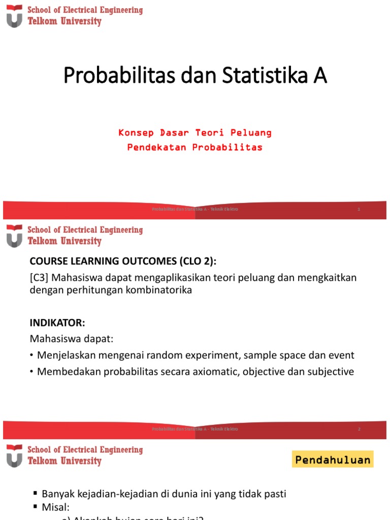 Probabilitas Dan Statistika A: Konsep Dasar Teori Peluang Pendekatan ...
