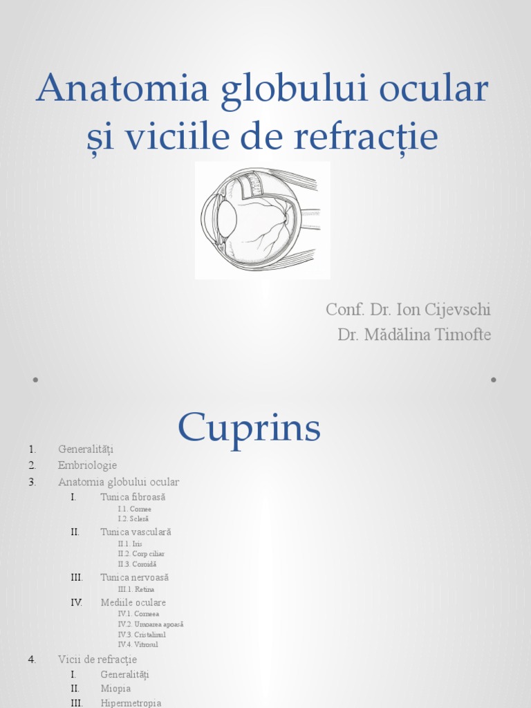 Anatomia Globului Ocular Si Viciile de Refractie | PDF