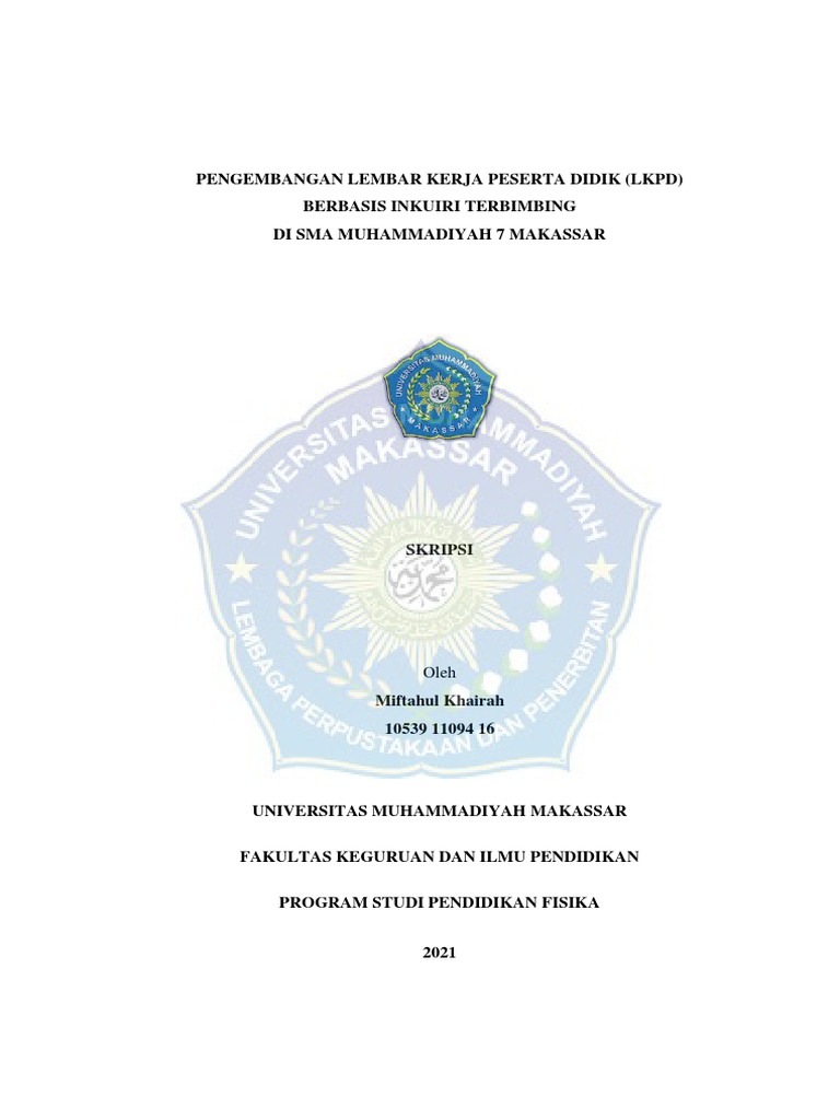 LKPD Berbasis Inkuiri Terbimbing - Skripsi | PDF | Karier & Perkembangan