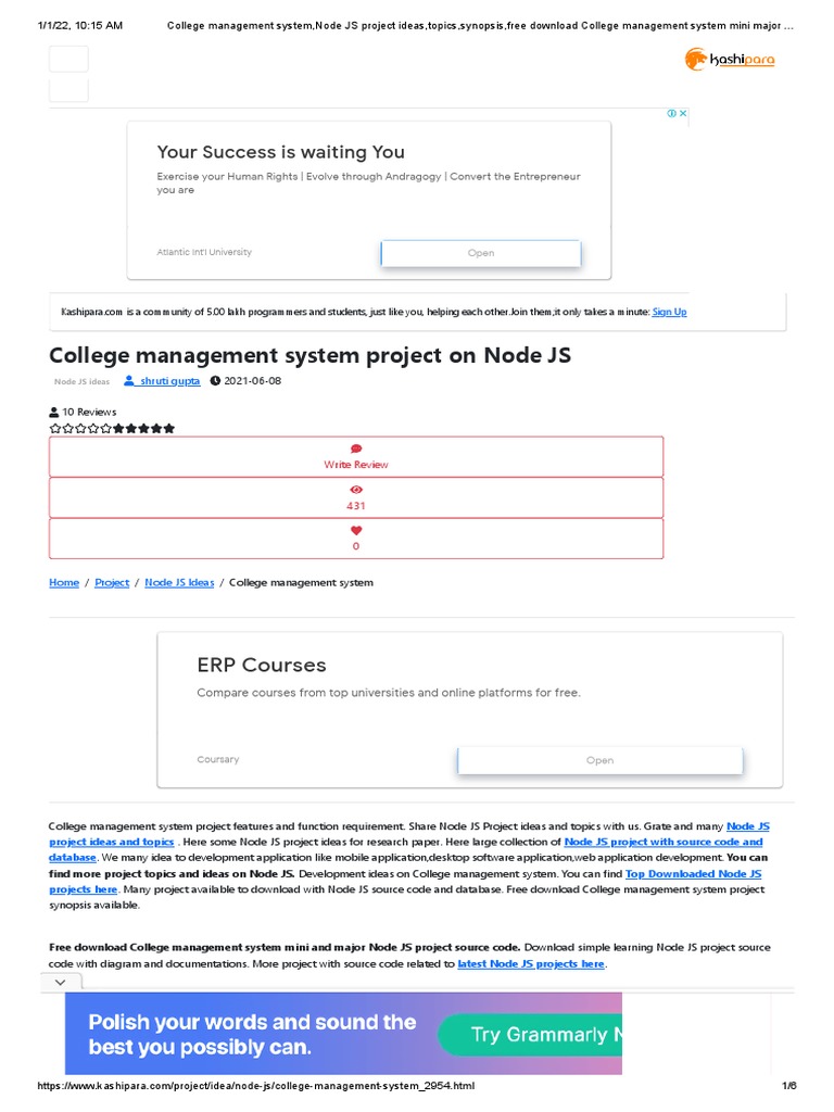 College Management System Project On Node JS: Your Success Is Waiting ...