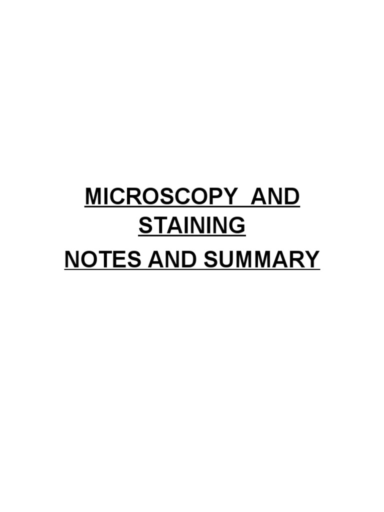 Microscopy and Staining | PDF | Staining | Microscope