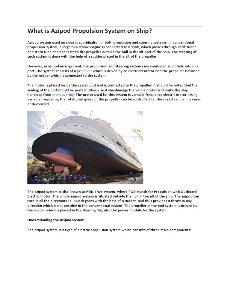 What Is Azipod Propulsion System On Ship Marine Insight | PDF | Marine ...